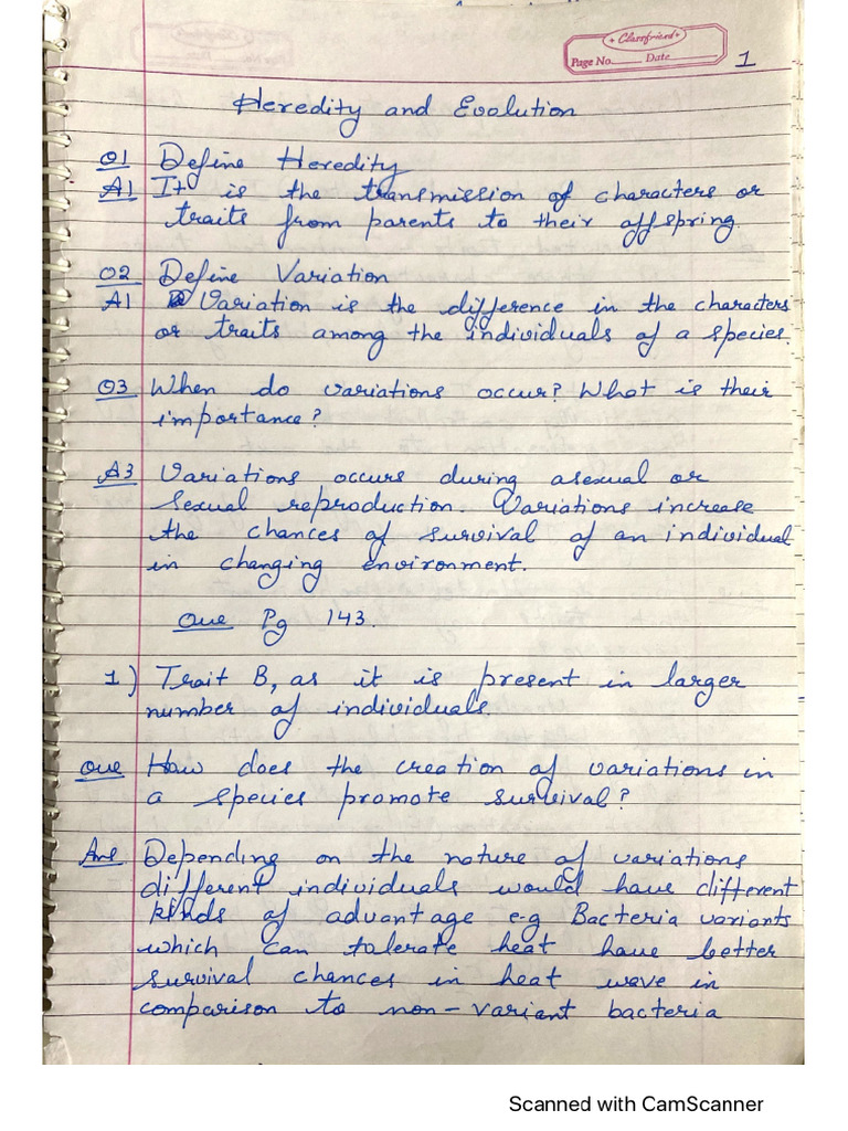 Heredity, Class 10 | PDF