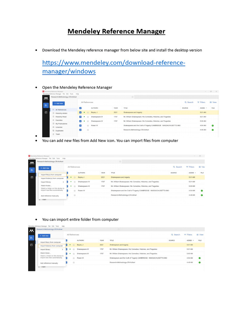 Mendeley Reference Manager | PDF