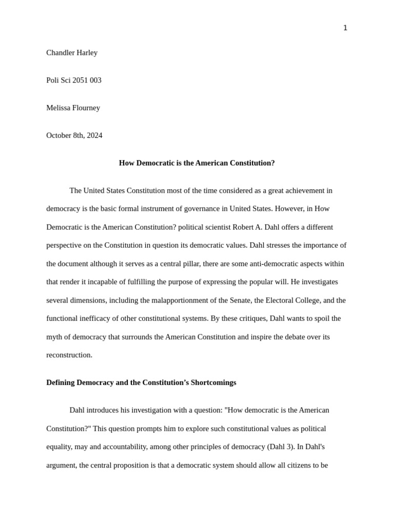 How Democratic Is The American Constitution | PDF | Democracy ...