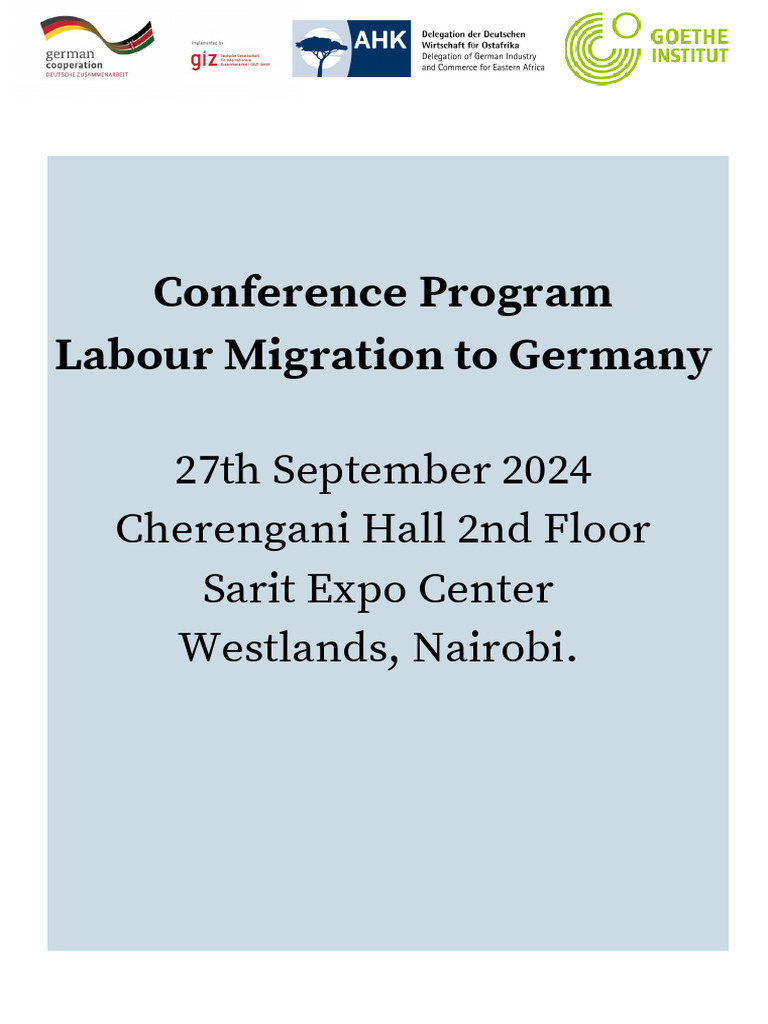 Conference Program - Labour Migration to Germany | PDF | Kenya | Government