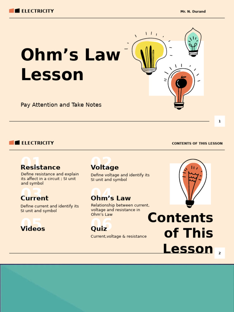 Ohms Law | PDF | Voltage | Electrical Resistance And Conductance