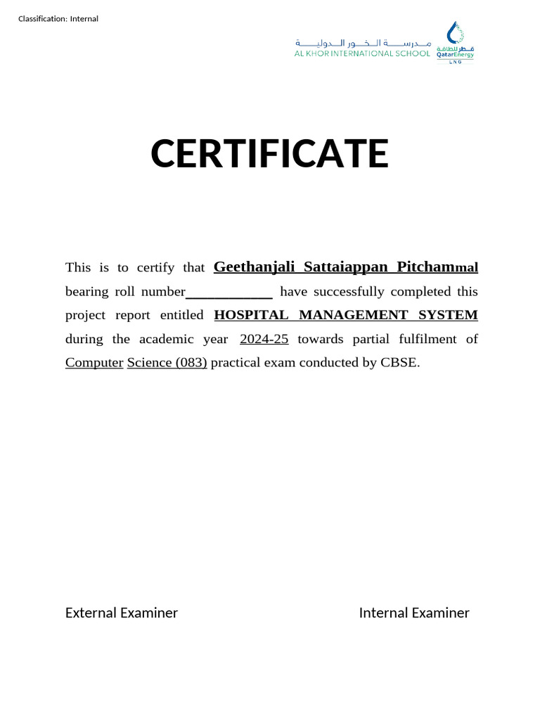 Project Report Certificate - Geet | PDF