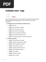 Principais Transacoes Módulo Ps Sap | PDF