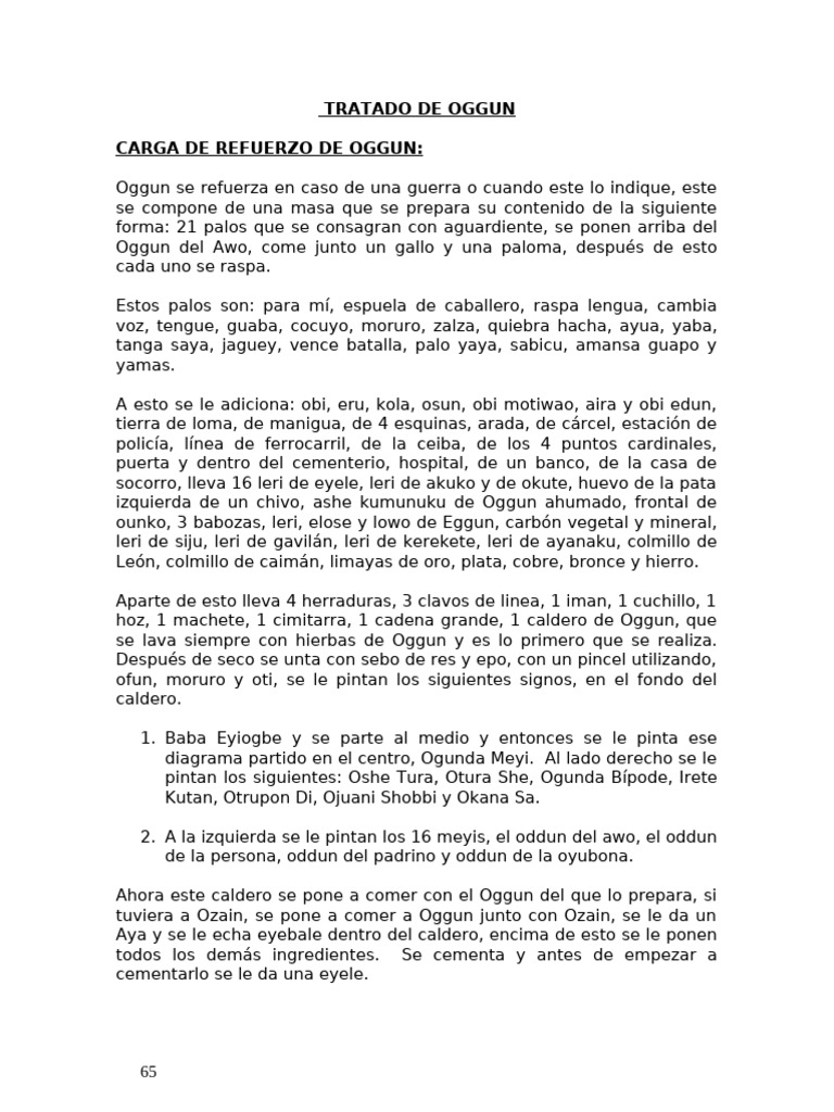 Carga y Consagración de Oggun | PDF