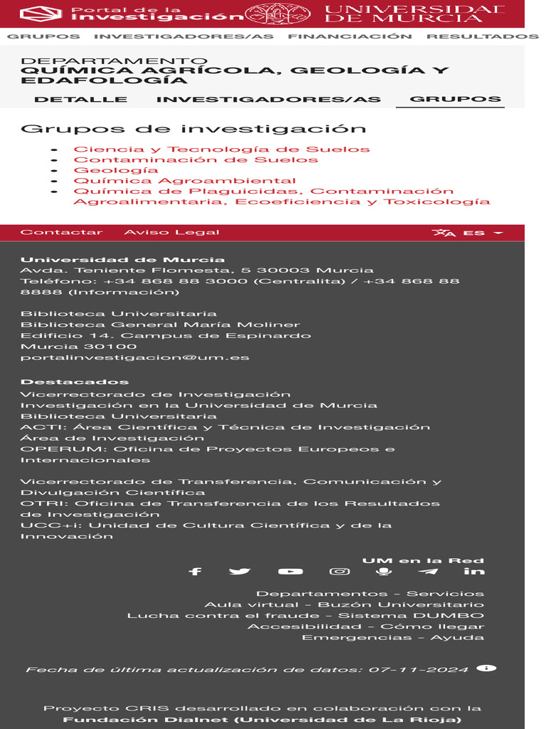 Química Agrícola, Geología y Edafología Departamentos - Universidad de ...