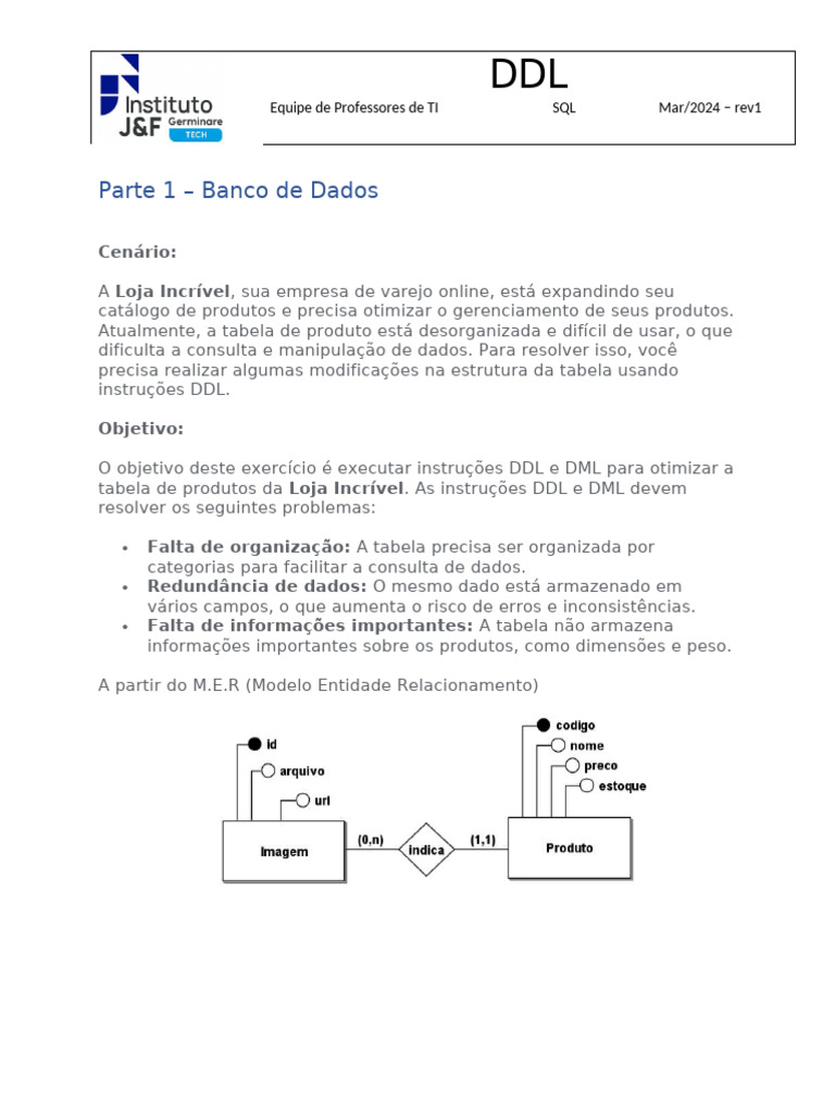 bd1_ddl_atividade | PDF | SQL | Tabela (banco de dados)