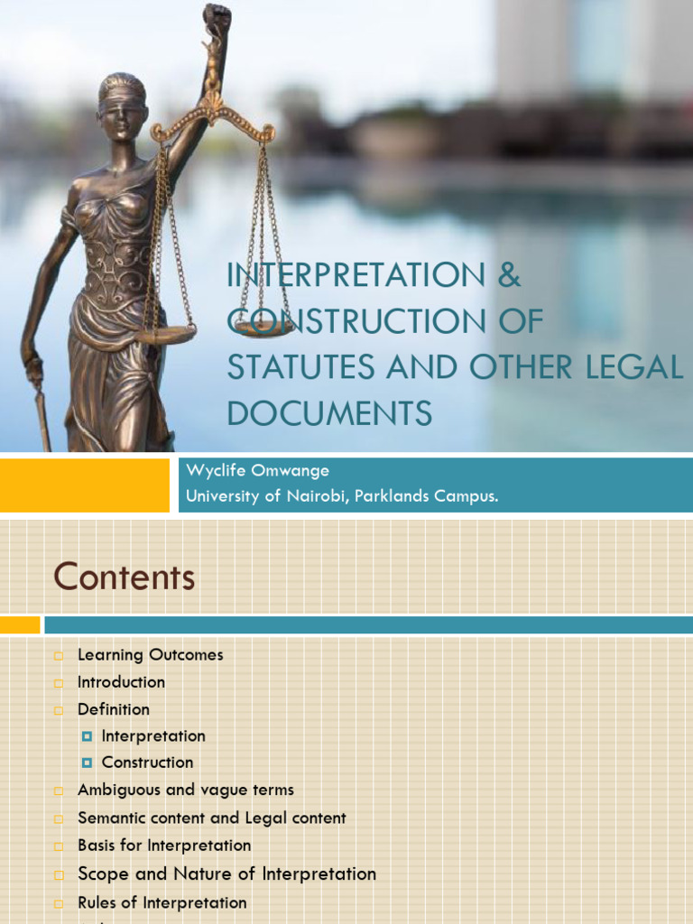 Legal Interpretation and Constuction WO PDF | PDF | Statutory ...