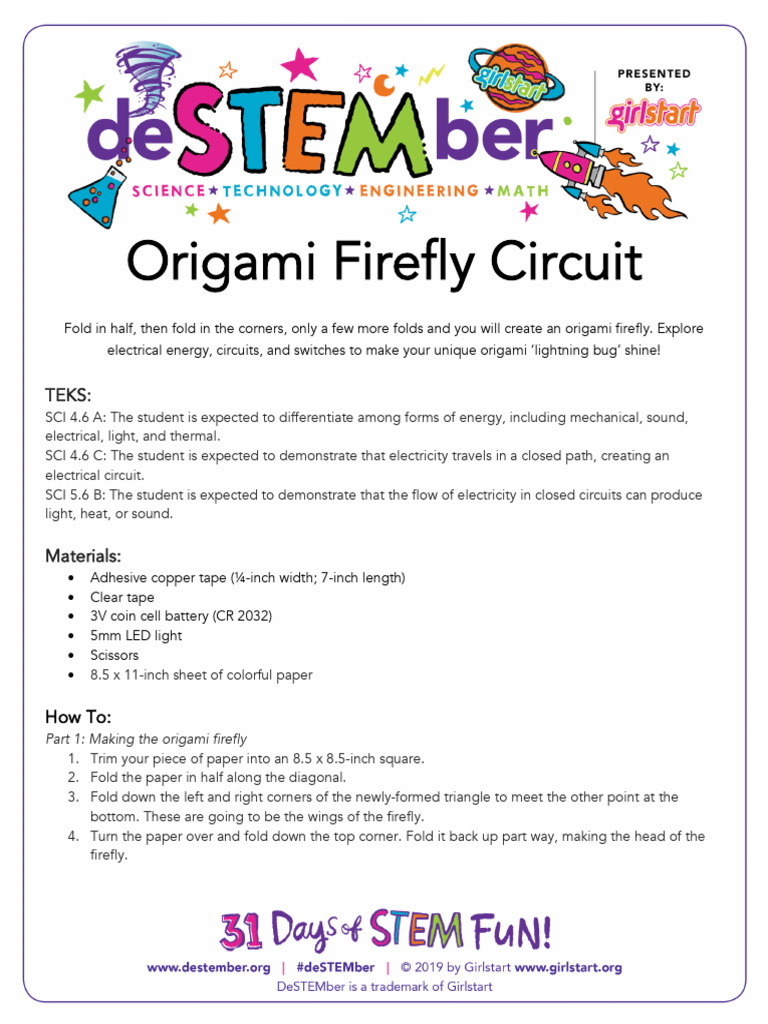 Origami Firefly Circuit | PDF | Electric Current | Electricity