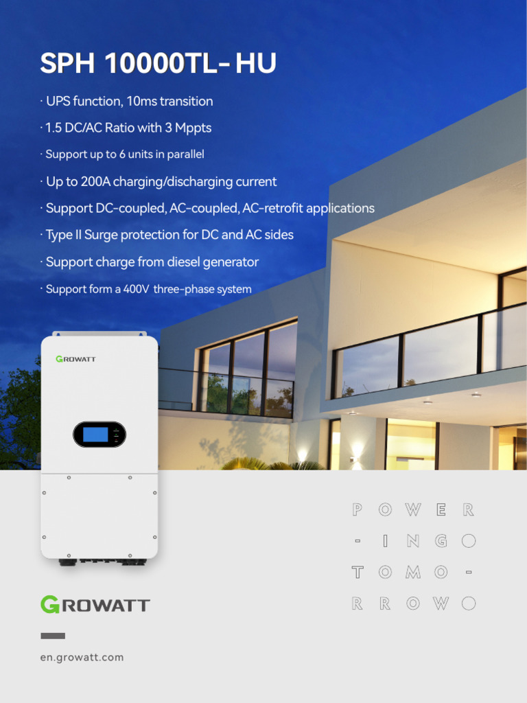 Sph 10000tl-Hu Datasheet en 202406 | PDF | Electronic Engineering | Electrical Engineering