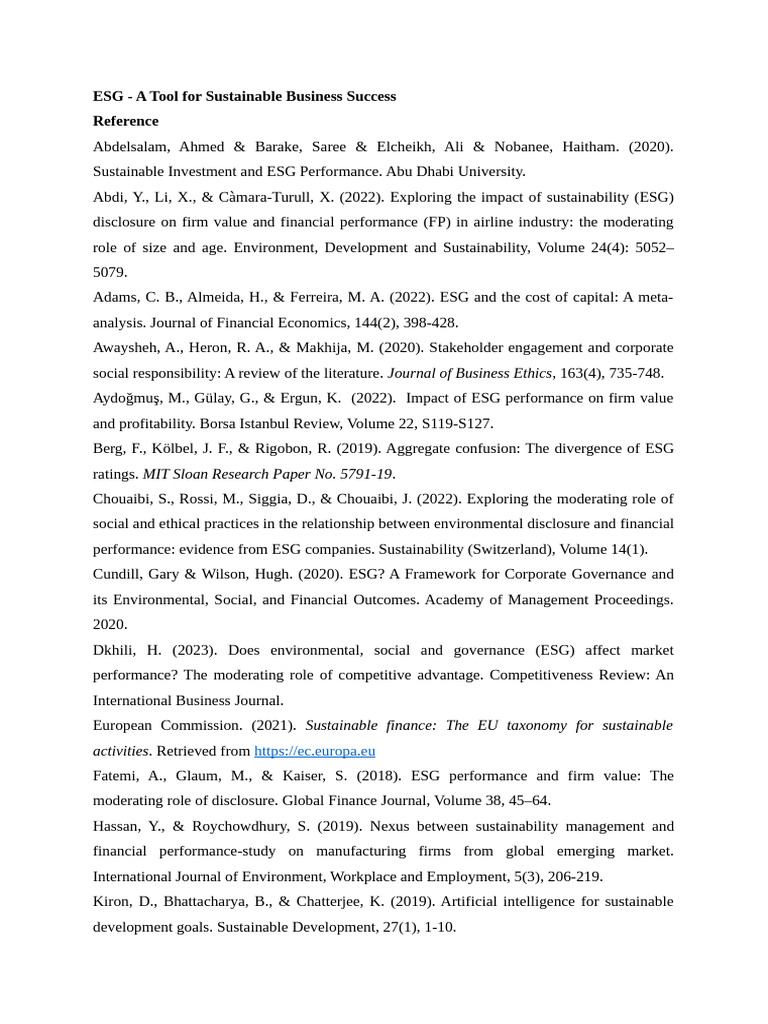 Sample References | PDF | Economy And The Environment | Business