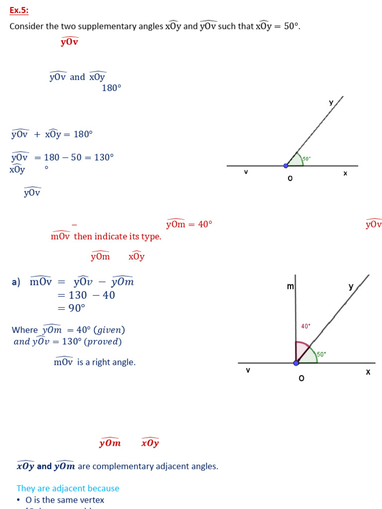 Math - Grade 7 - Chapter 3 - Ex.5 | PDF | Angle | Triangle Geometry