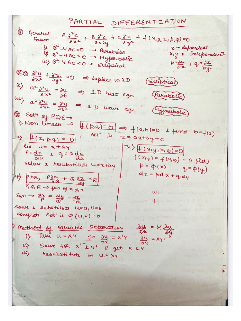 Partial Differentiation Short Notes | PDF