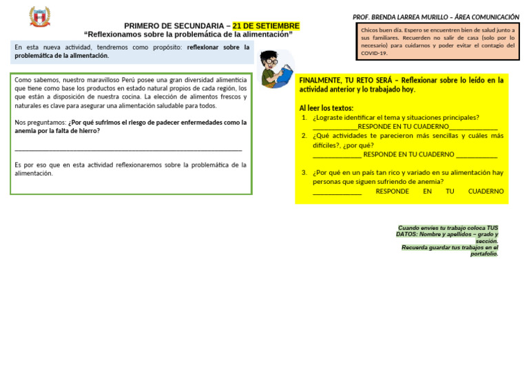 FICHA Exp. Aprd. 8 - Act. 2 - 1ERO Reflex. | PDF