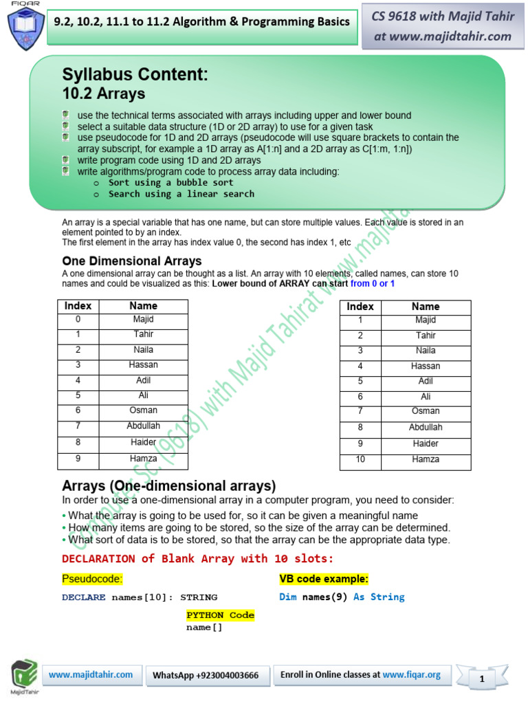 2 ARRAYS and Algorithm (Searching & SOrtin | PDF | String (Computer Science) | Algorithms