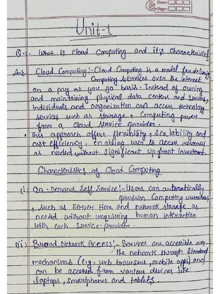 Cloud Computing Unit 1 (Anmol) | PDF