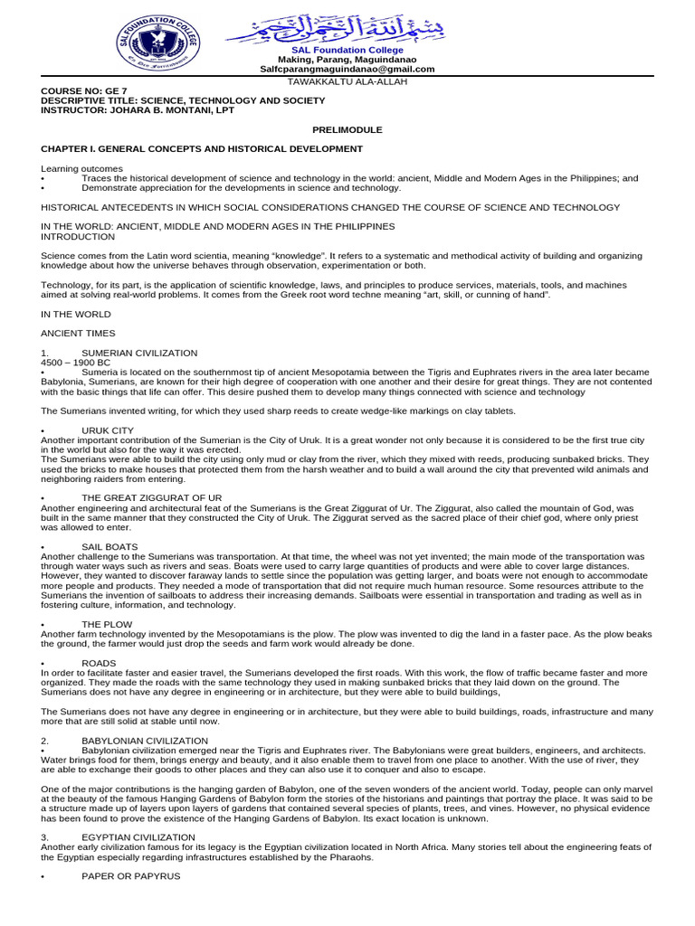 Ge 7 Prelim Module - 062659 | PDF | Science Education | Science