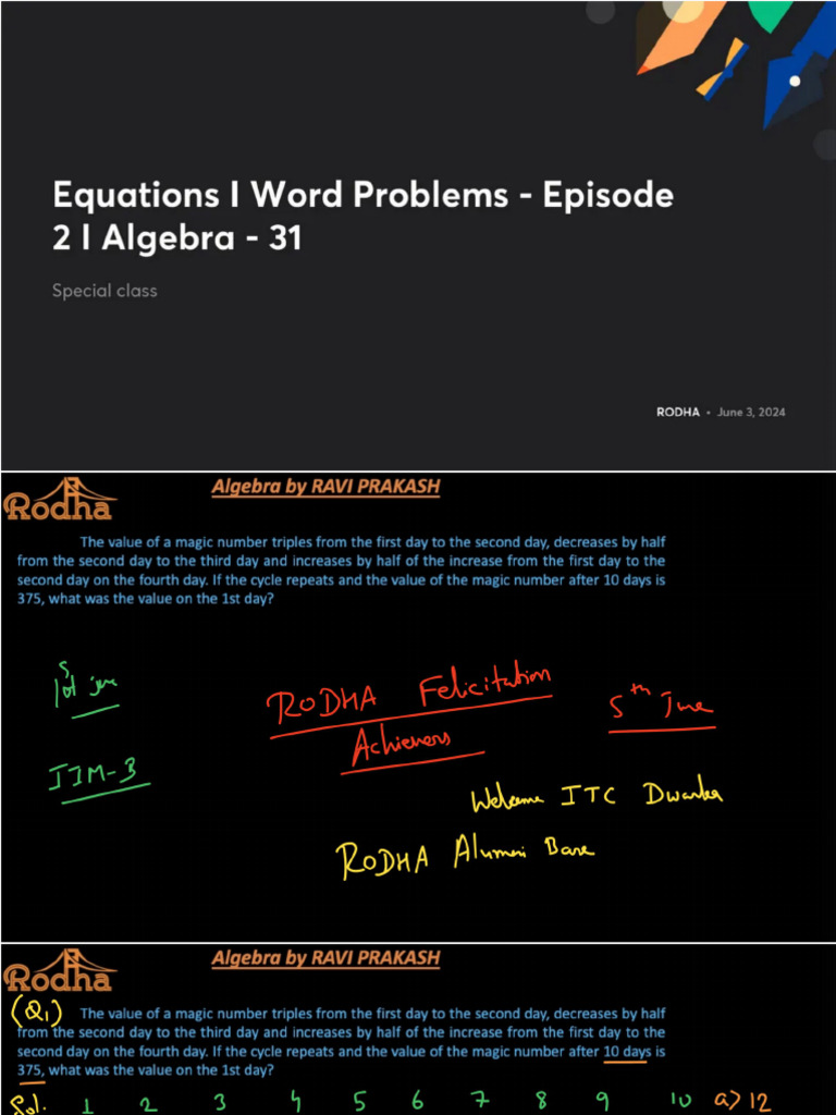 Equations_I_Word_Problems_Episode_2_I_Algebra_31_with_anno_@dev | PDF