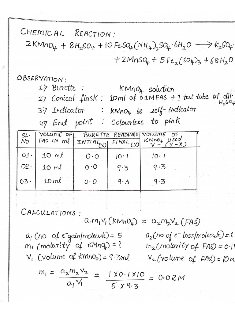 2ND PUC CHEMISTRY LAB EXPERIMENTS | PDF