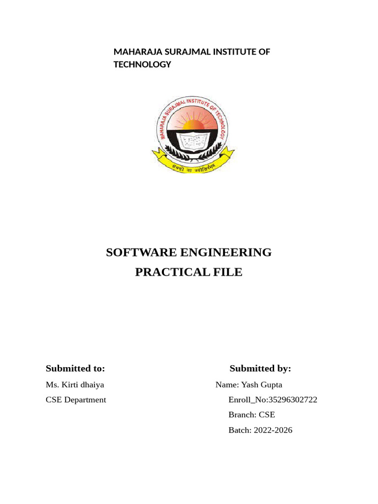 Software Engineering Cover | PDF