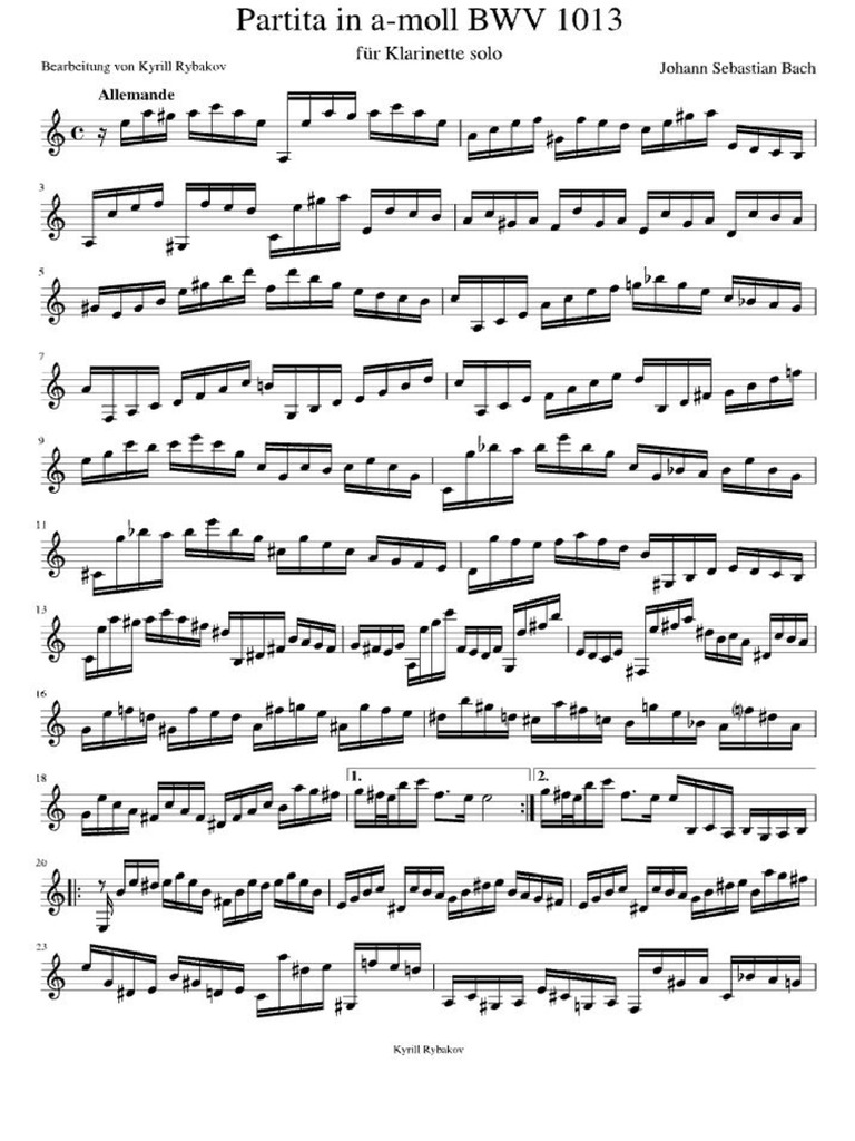 La Partita in A Minor (J.S Bach) | PDF
