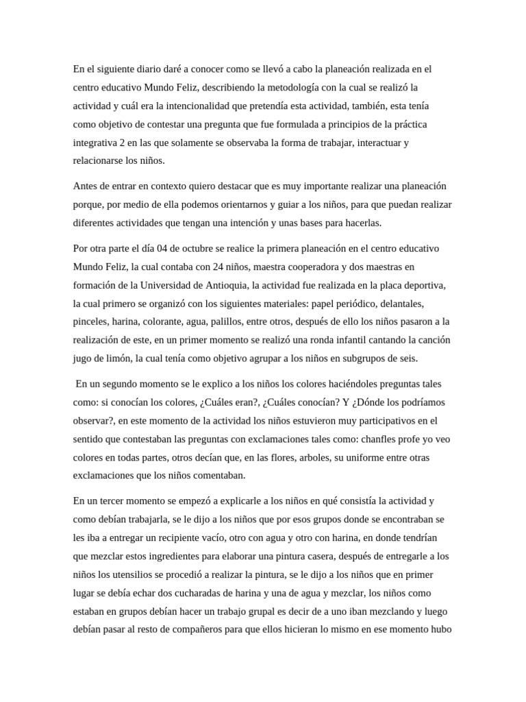 diario y planeacion cande | PDF