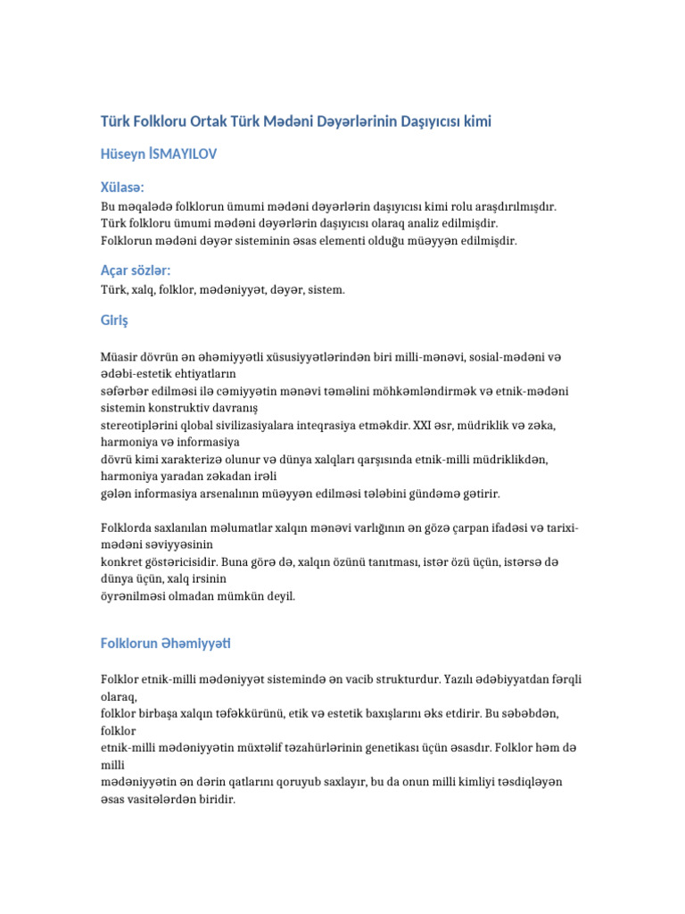 Turk Folkloru Tercume Full | PDF