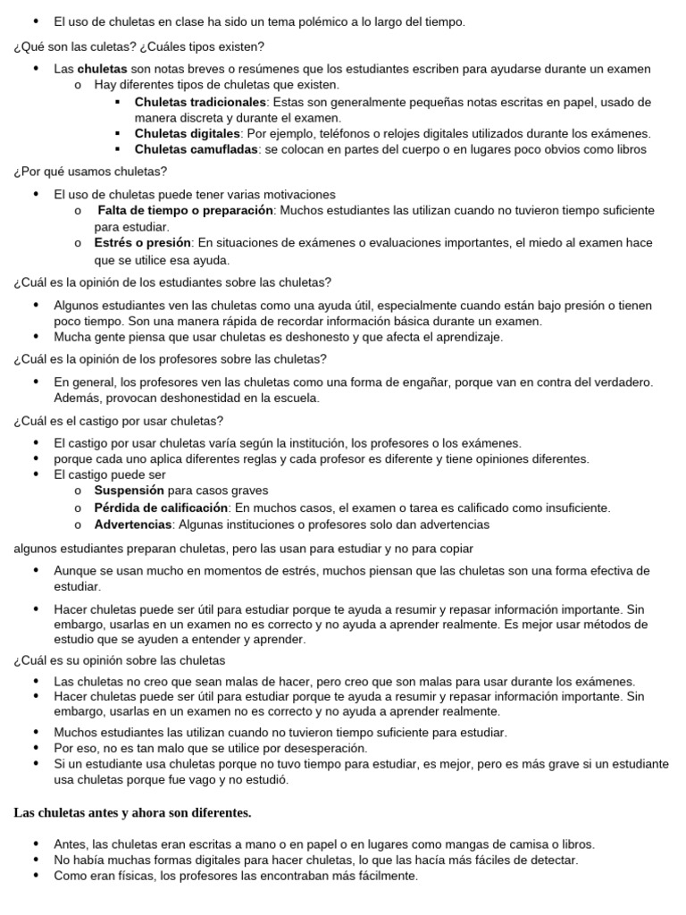 12 El uso de chuletas en clase | PDF | Cognición