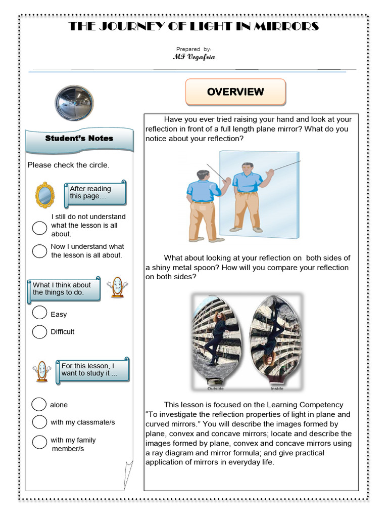 Exploring Light Reflection in Mirrors | PDF | Reflection (Physics) | Mirror