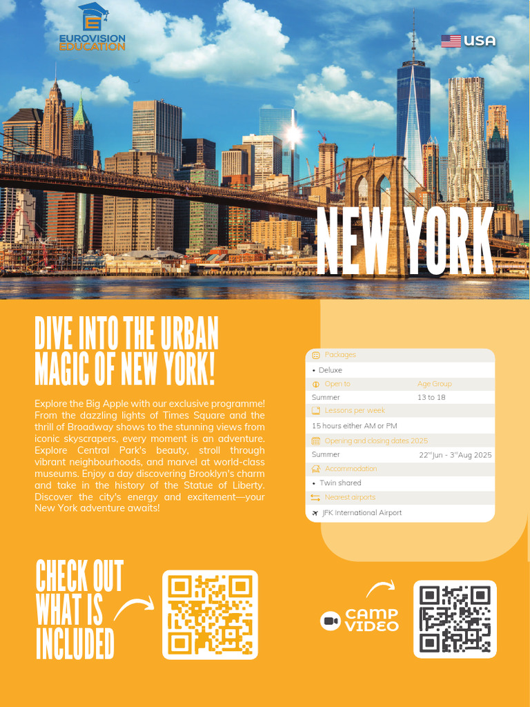 ES CAMPS Summer Brochure 2025 NEWYORK Compressed | PDF | New York City | Dormitory