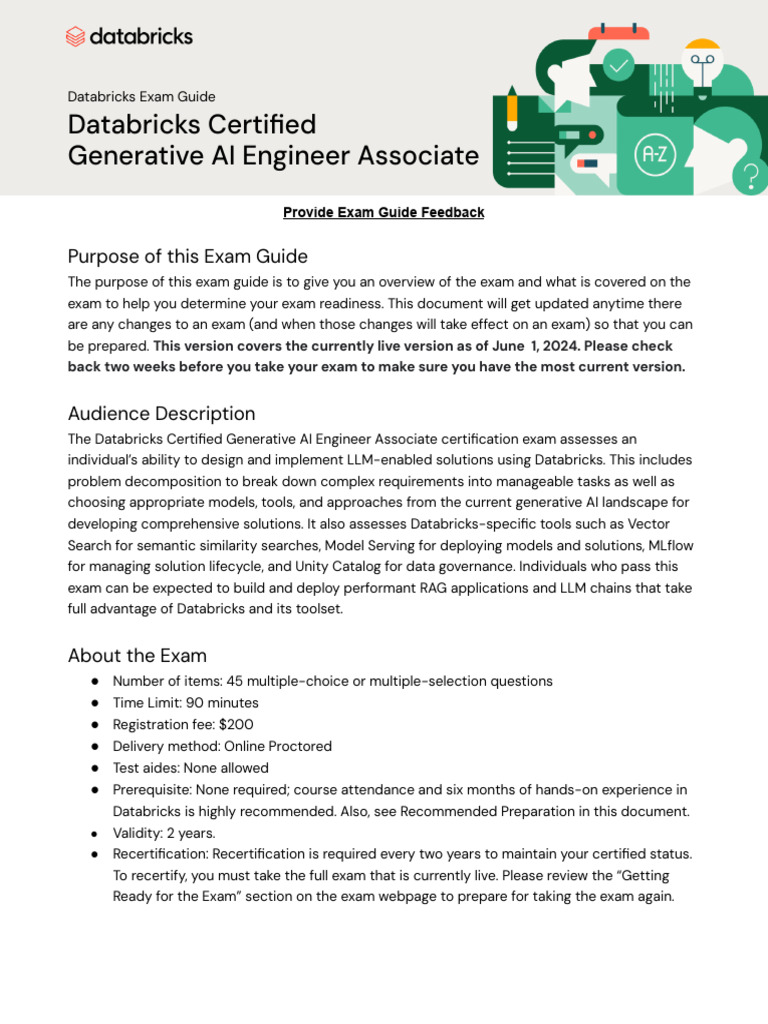 Databricks Generative AI Engineer Exam Guide | PDF | Artificial ...