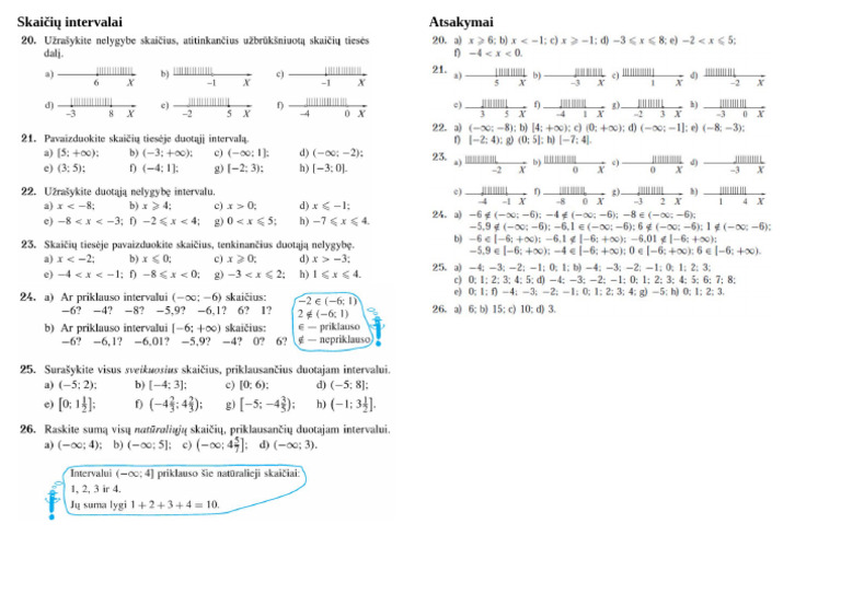 Skaiciu Intervalai 20-26 | PDF