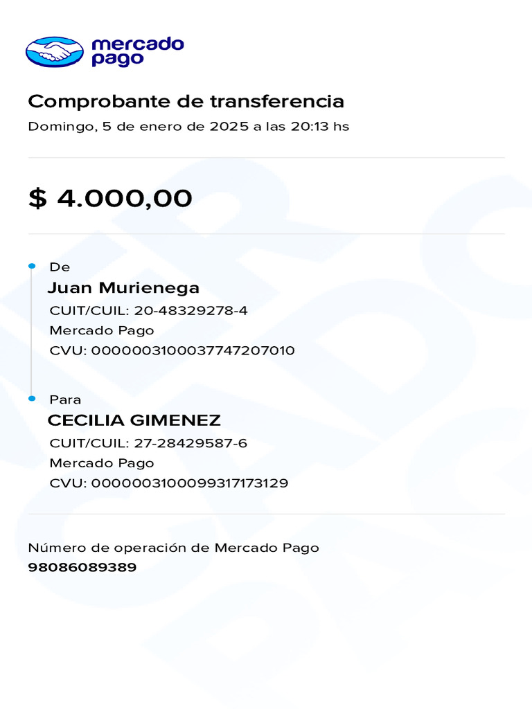 Comprobante de Transferencia 2025 | PDF