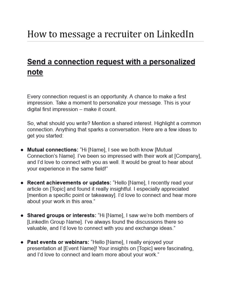 Messaging HR on LinkedIn: A Guide | PDF | Recruitment | Linked In