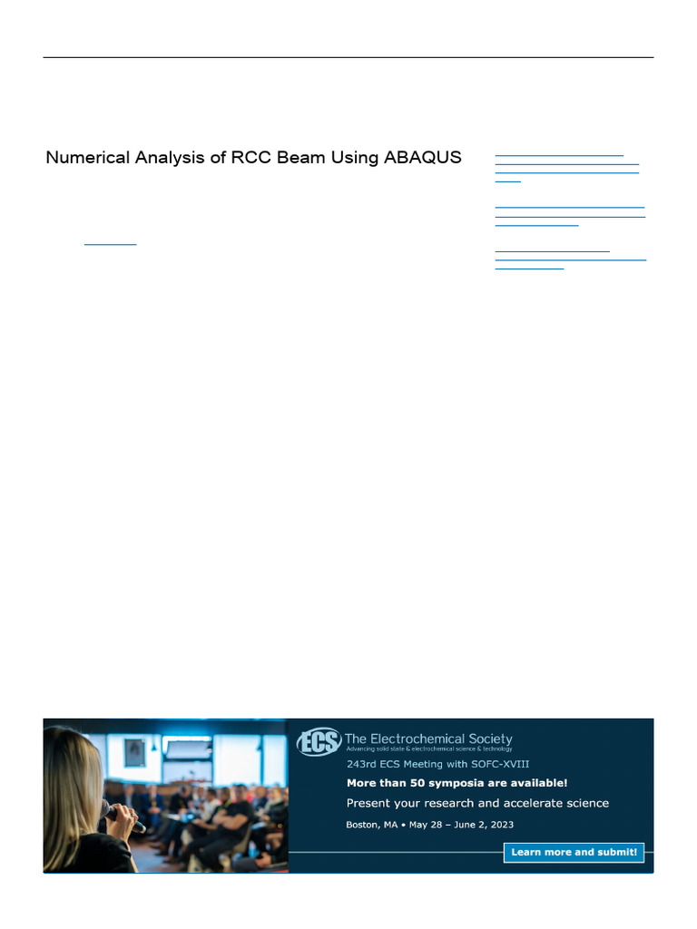 Numerical Analysis of RCC Beam Using ABAQUS | PDF | Bending | Applied And Interdisciplinary Physics