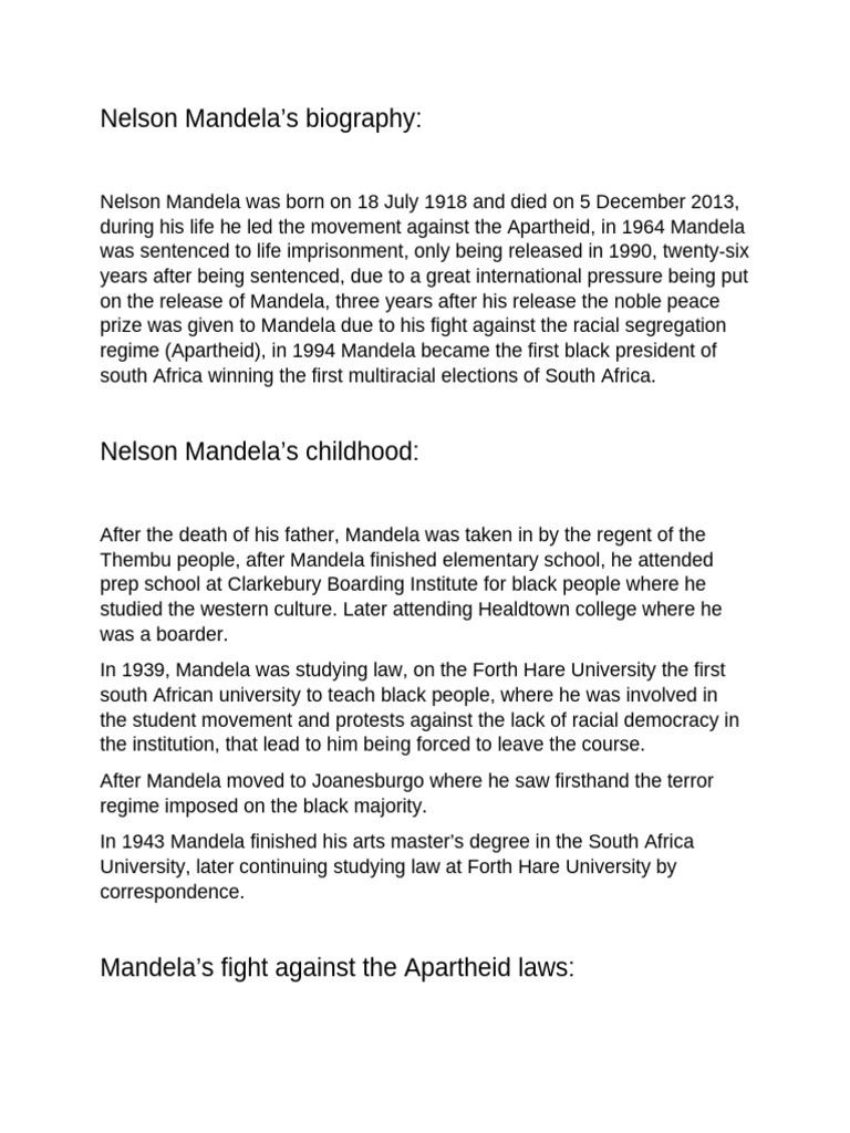 Mandela: A Legacy of Equality | PDF | Nelson Mandela | Apartheid