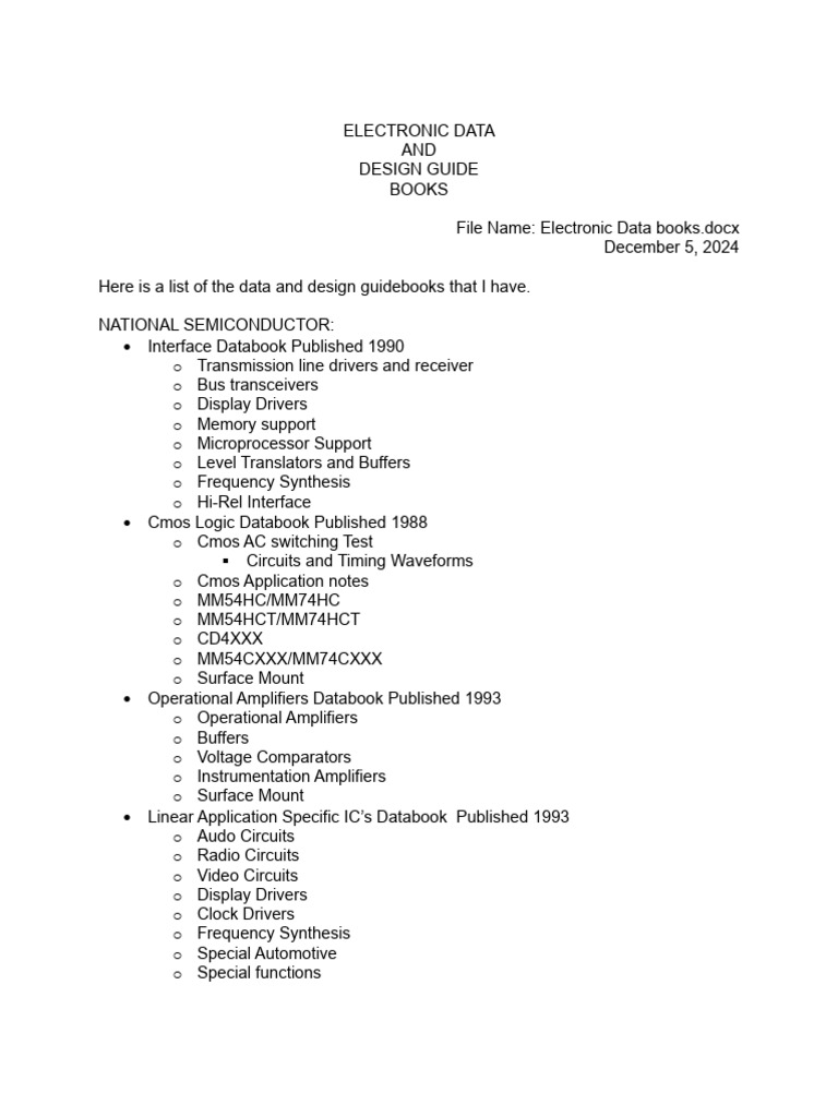 Electronic Data Books-1 | PDF | Transistor | Electronic Circuits