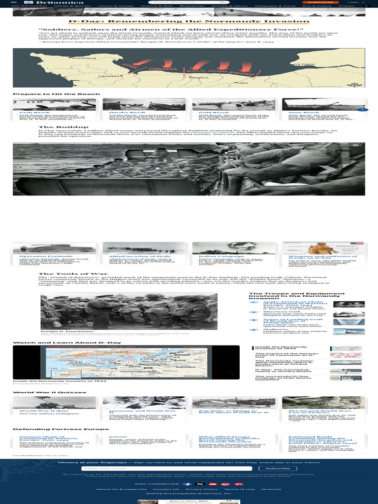 D-Day Remembering The Normandy Invasion Britannica | PDF | Normandy ...