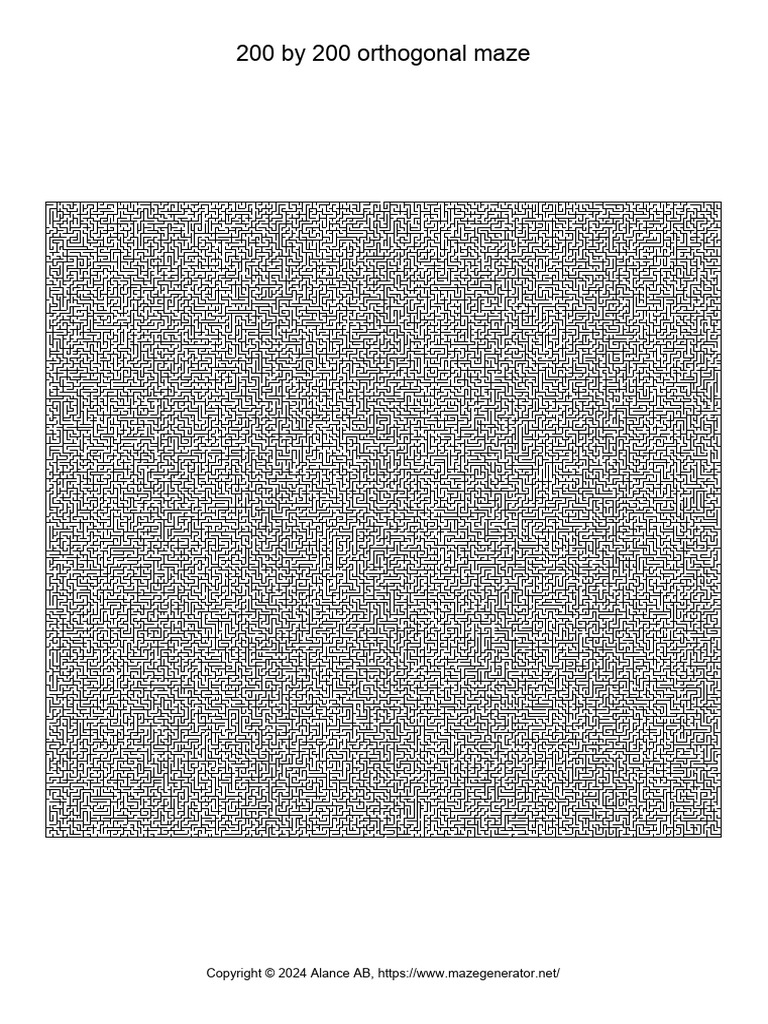 200 by 200 orthogonal maze | PDF