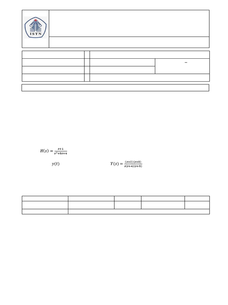 Form UAS Sistem Kendali | PDF