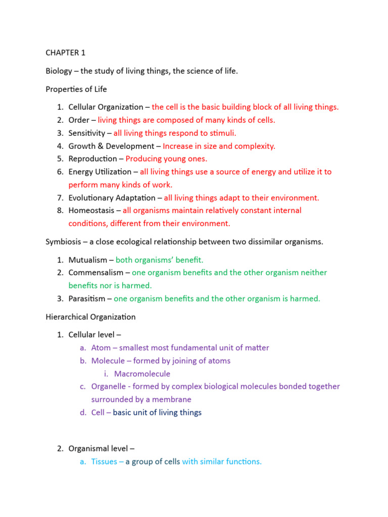 Notes For Quiz - Chapter 1-2-3 | PDF