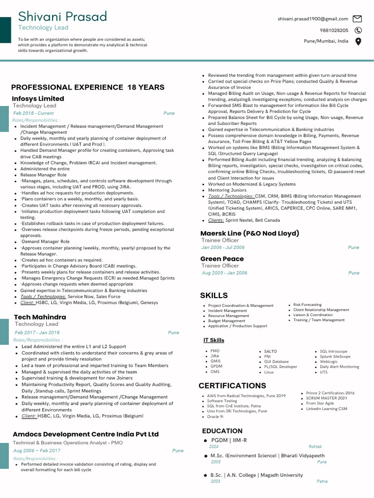 Shivani Prasad _CV | PDF | Computing