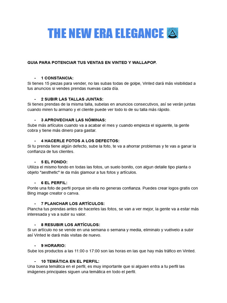 Guía SEO para Vender en Vinted y Wallapop | PDF