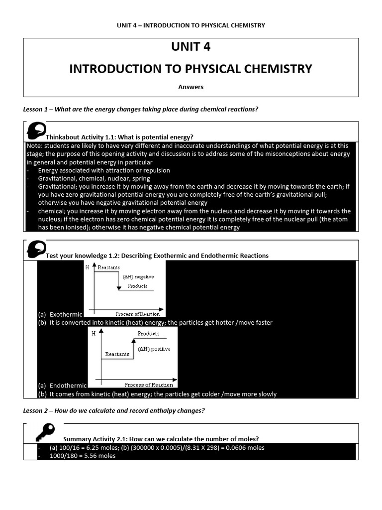 Physical Chemistry: Energy & Reactions | PDF | Reaction Rate | Chemical ...