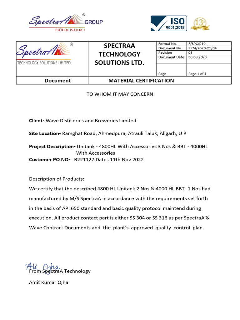 WAVE MTC | PDF | Ultimate Tensile Strength | Chromium