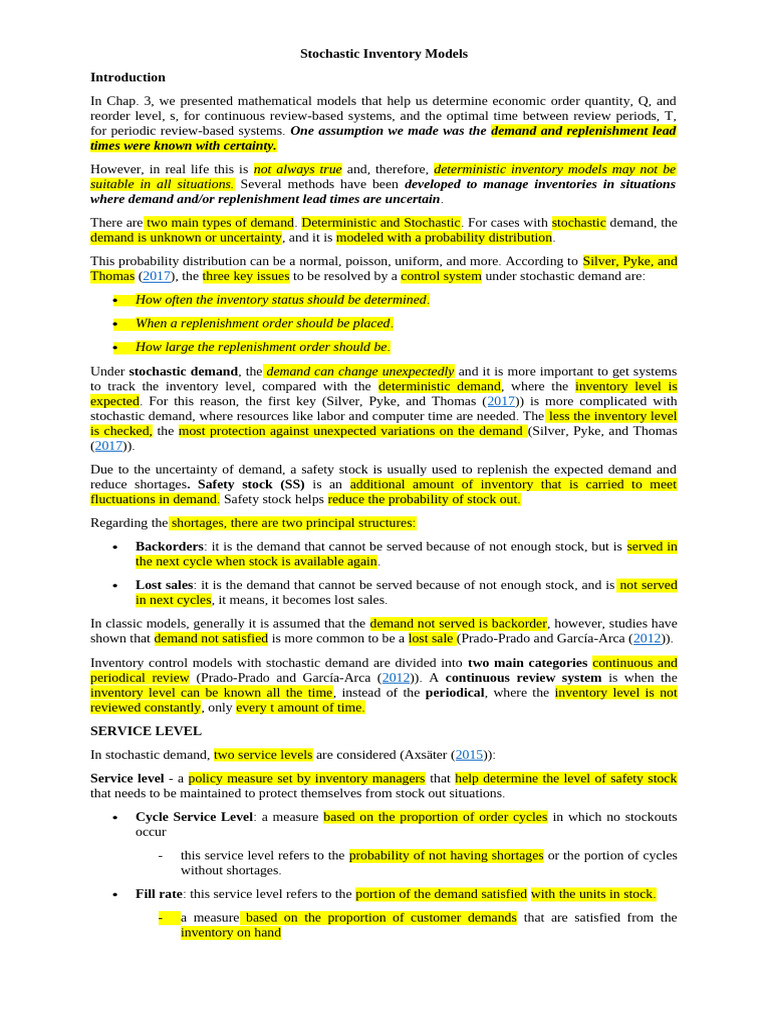 Stochastic Inventory Models 3 | PDF | Inventory | Probability Distribution