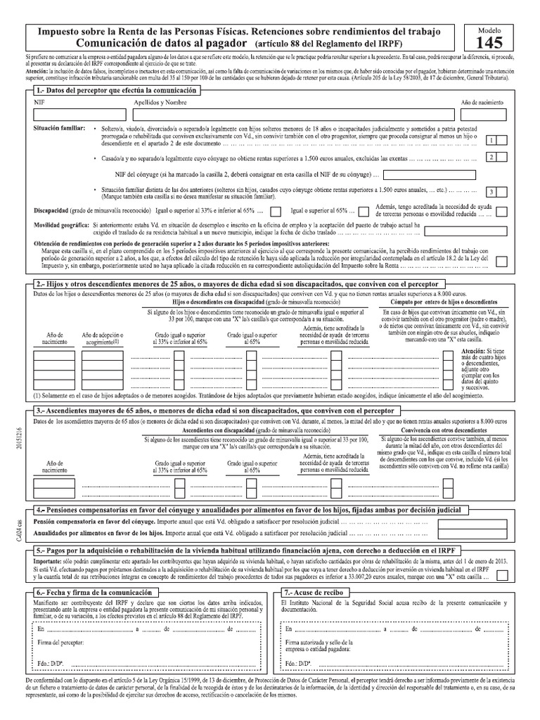 Modelo 145 | PDF