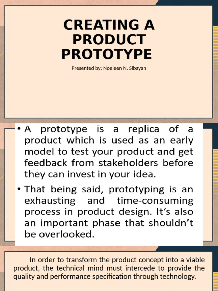 CREATING A PRODUCT PROTOTYPE | PDF | Prototype | Concept
