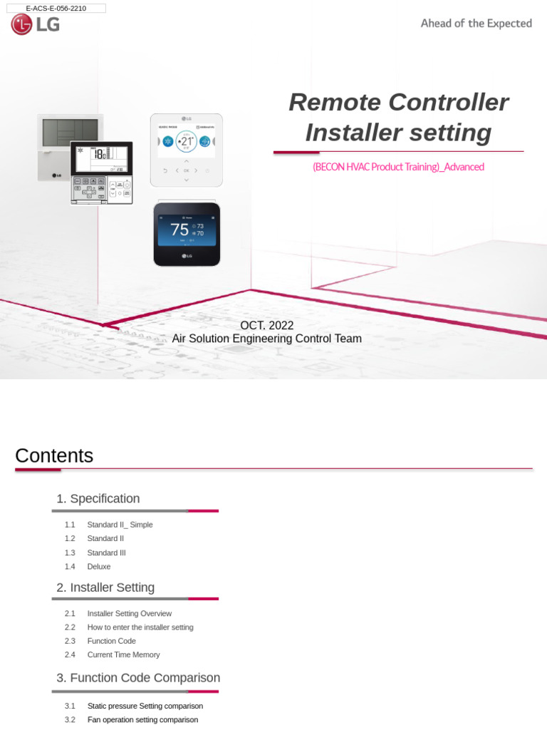 (E-ACS-E-056-2210) Remote Controller Installer Setting | PDF | Celsius | Fahrenheit