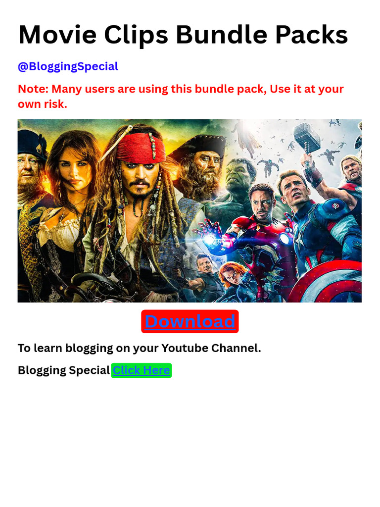 Movie Clips Bundle Packs: Download | PDF