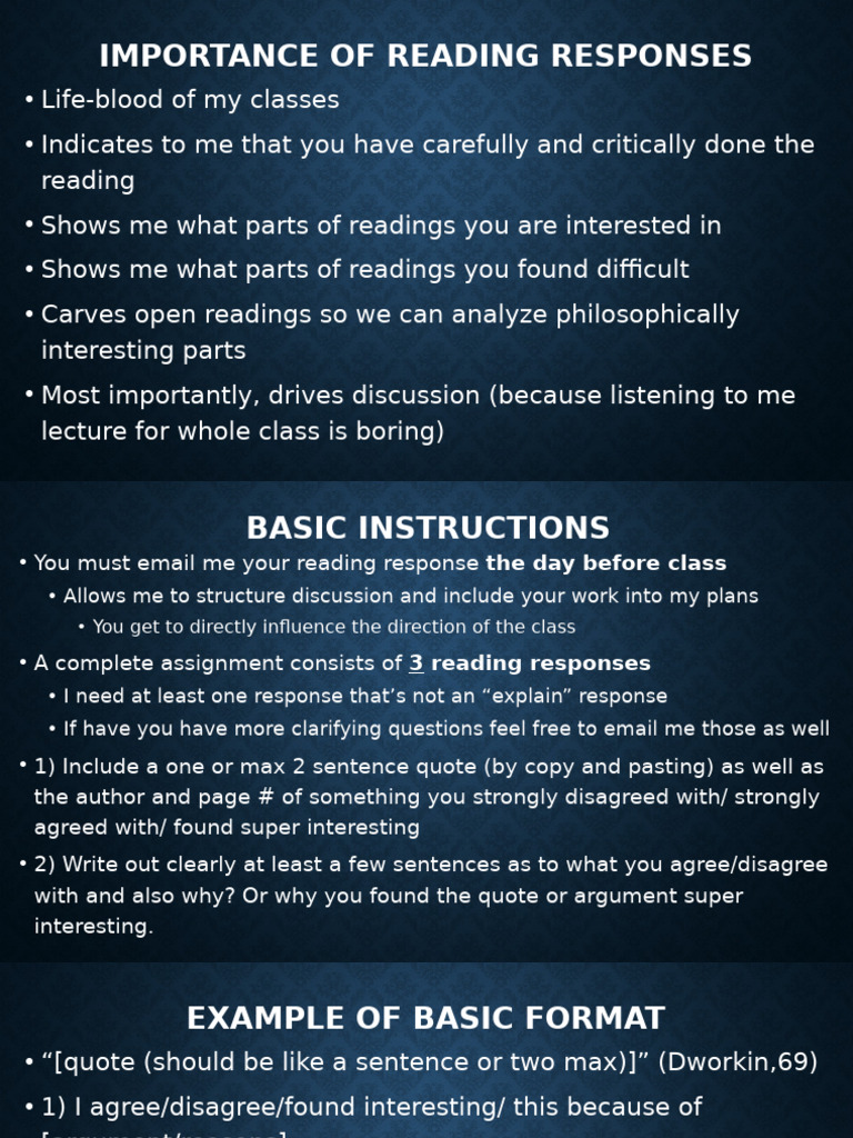 Examples of Good and Bad Reading Responses | PDF